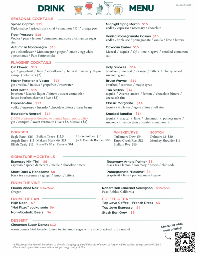 Menu – Rivertown Taps